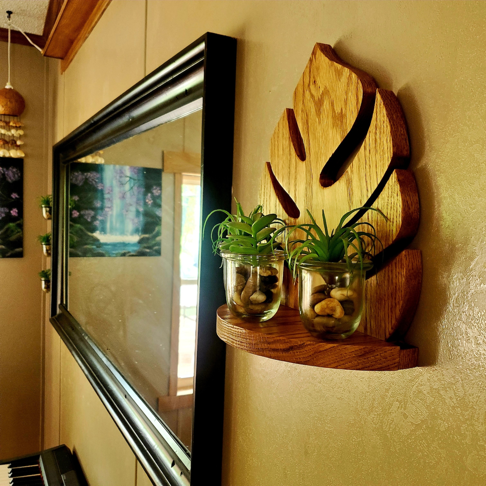 Monstera Leaf Plant Shelf Boho Decor Zen Den Zen Space - Etsy