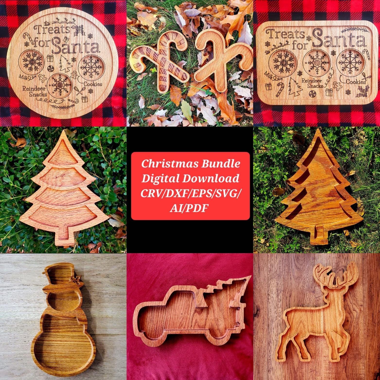 Christmas Bundle, CNC File, Crv,dxf,ai,pdf,eps,svg, Digital Download ...