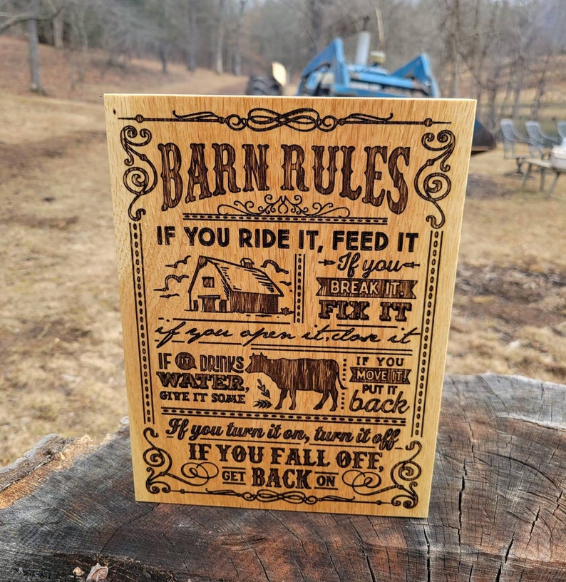 Farm Sign Barn Rules Rules Sign Farm Decor Farmhouse - Etsy