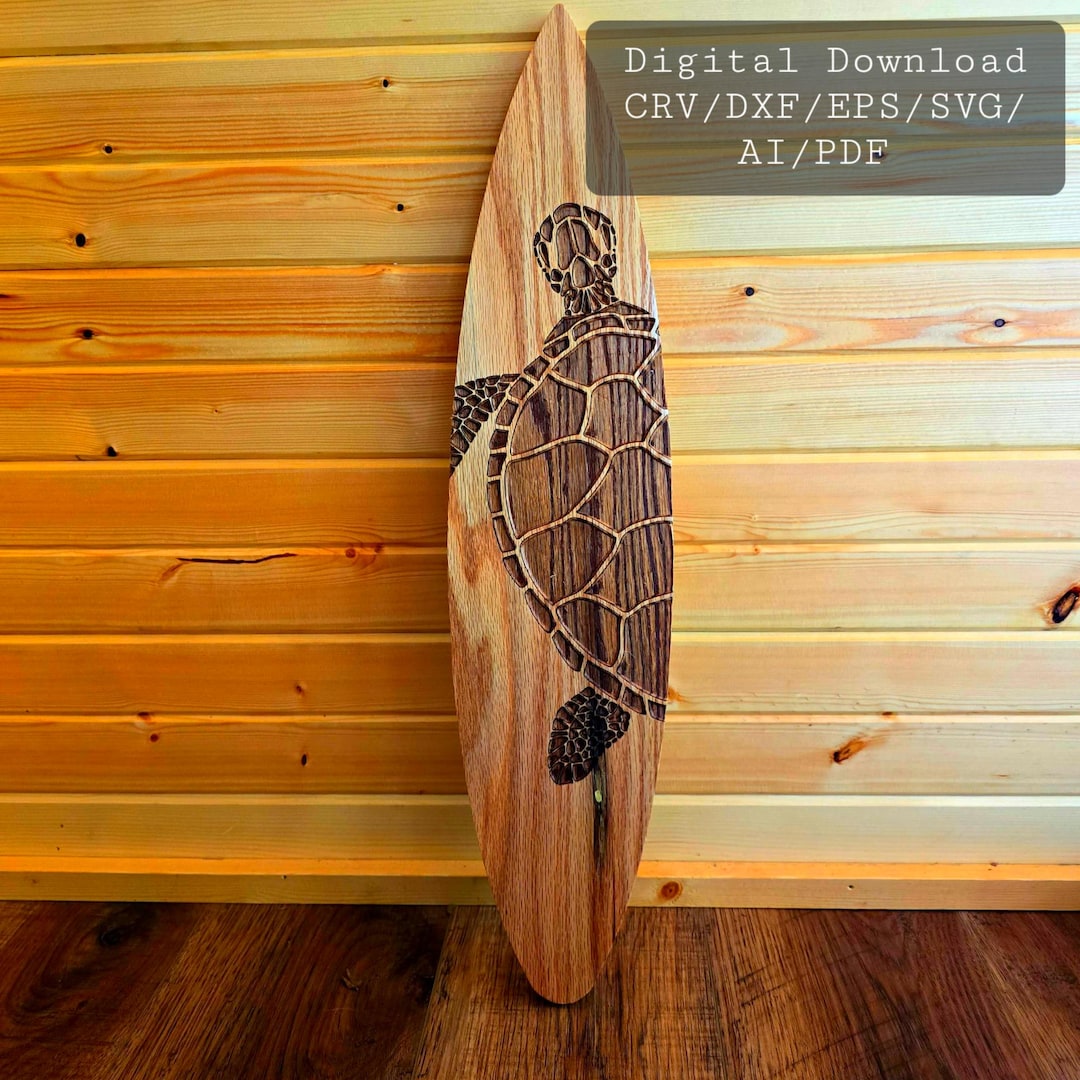 Surfboard, Sea Turtle, CNC File, Crv,dxf,ai,pdf,eps,svg, Digital ...