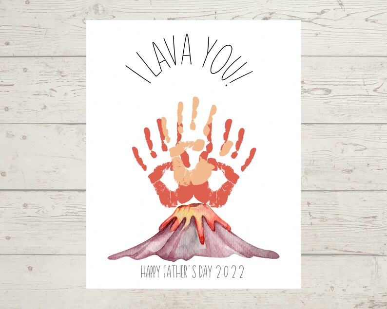 Fathers Day Handprint Art Printable I Lava You - Etsy