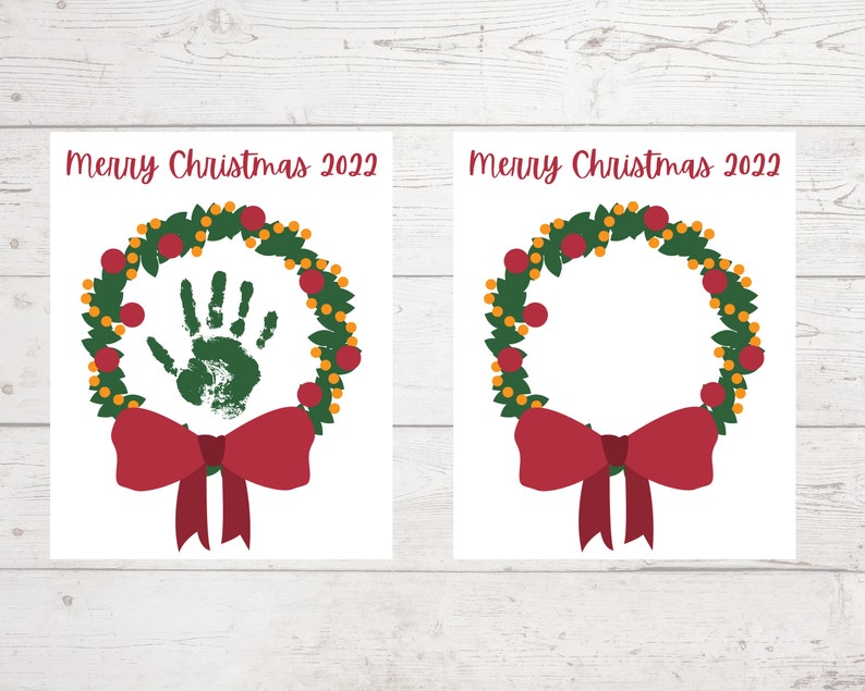 Christmas Handprint & Footprint Art Printable Bundle/christmas - Etsy