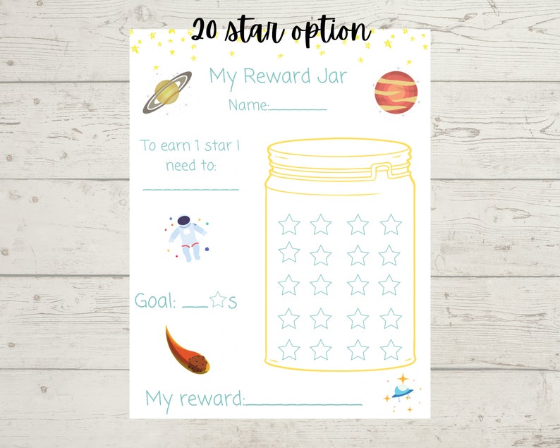 Reward Chart: Space Theme - Etsy
