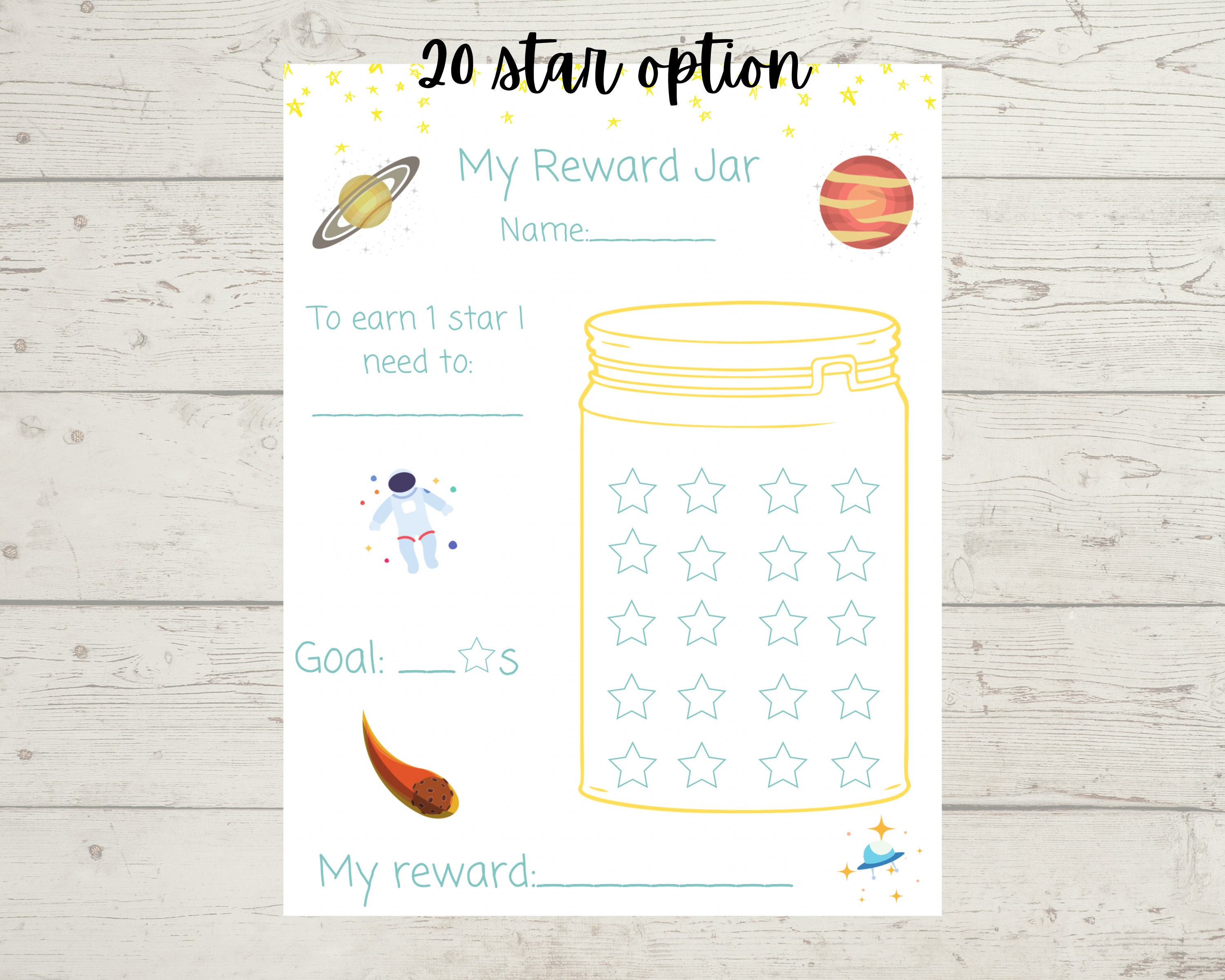 Reward Chart: Space Theme - Etsy
