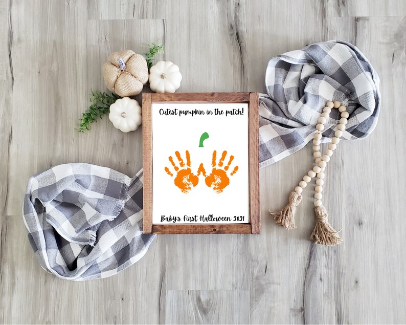 Babys First Halloween Handprint/footprint Art - Etsy