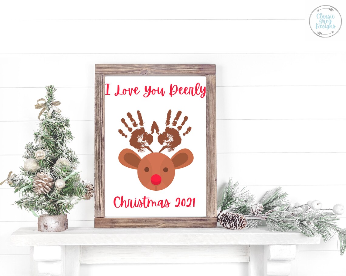 Christmas Handprint & Footprint Art Printable Bundle/christmas | Etsy