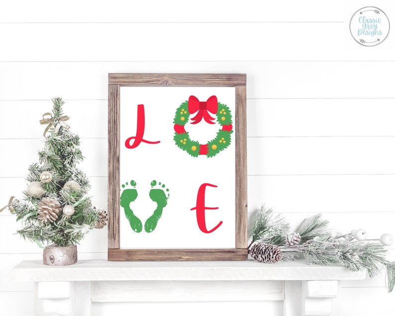 Christmas Handprint & Footprint Art Printable Bundle/christmas | Etsy