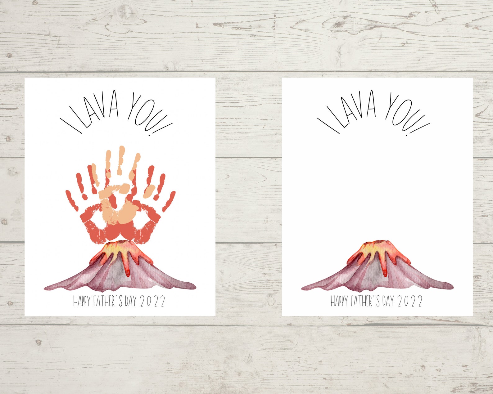 Fathers Day Handprint Art Printable I Lava You - Etsy