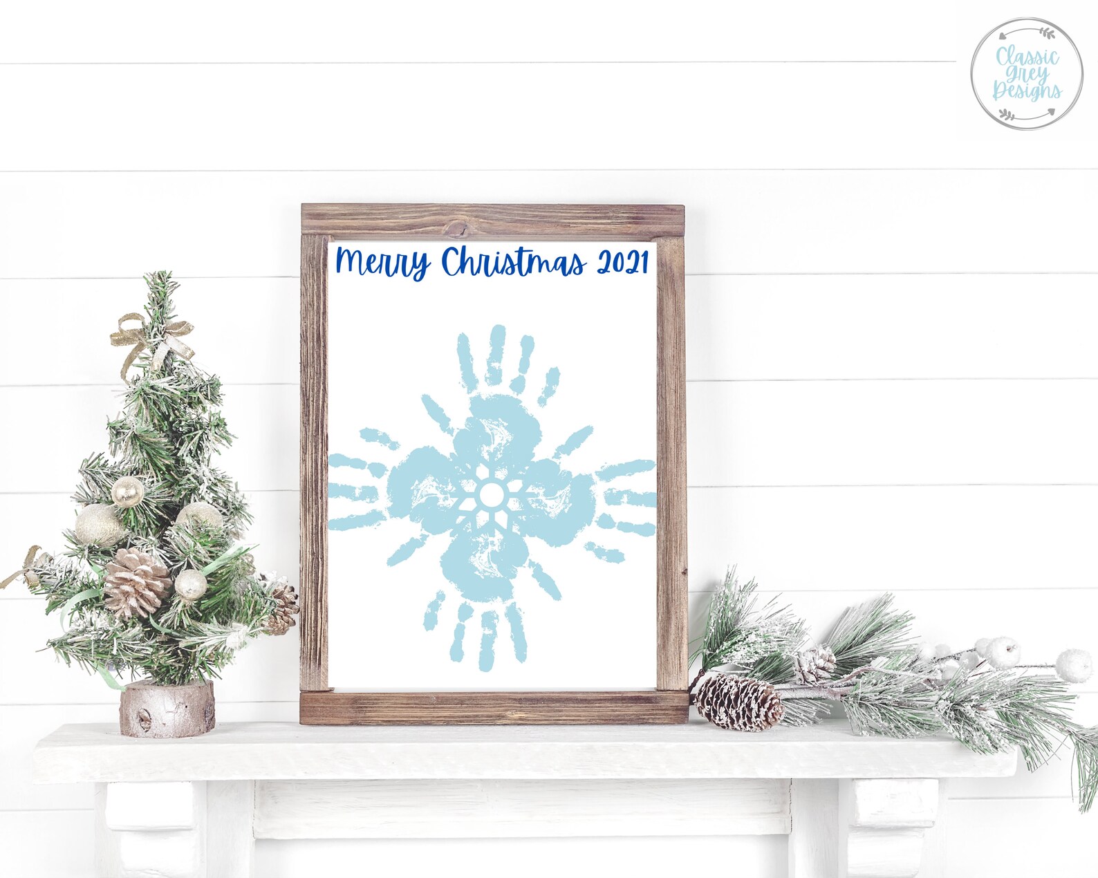 Christmas Handprint & Footprint Art Printable Bundle/christmas | Etsy