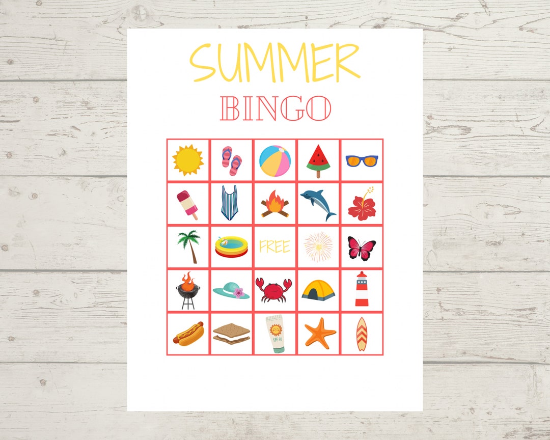 Summer Bingo Game - Etsy