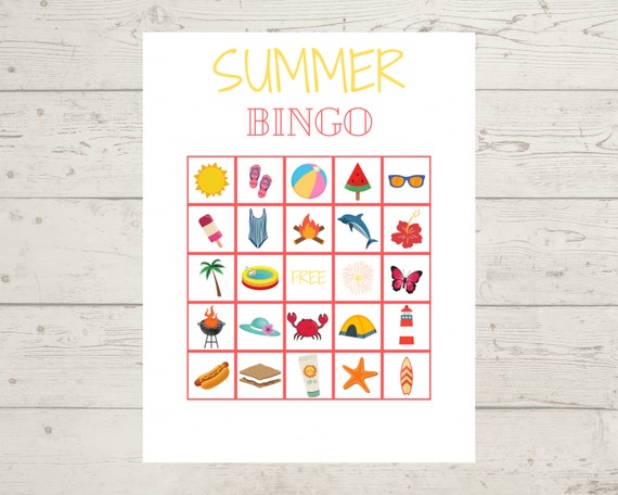 Summer Bingo Game - Etsy