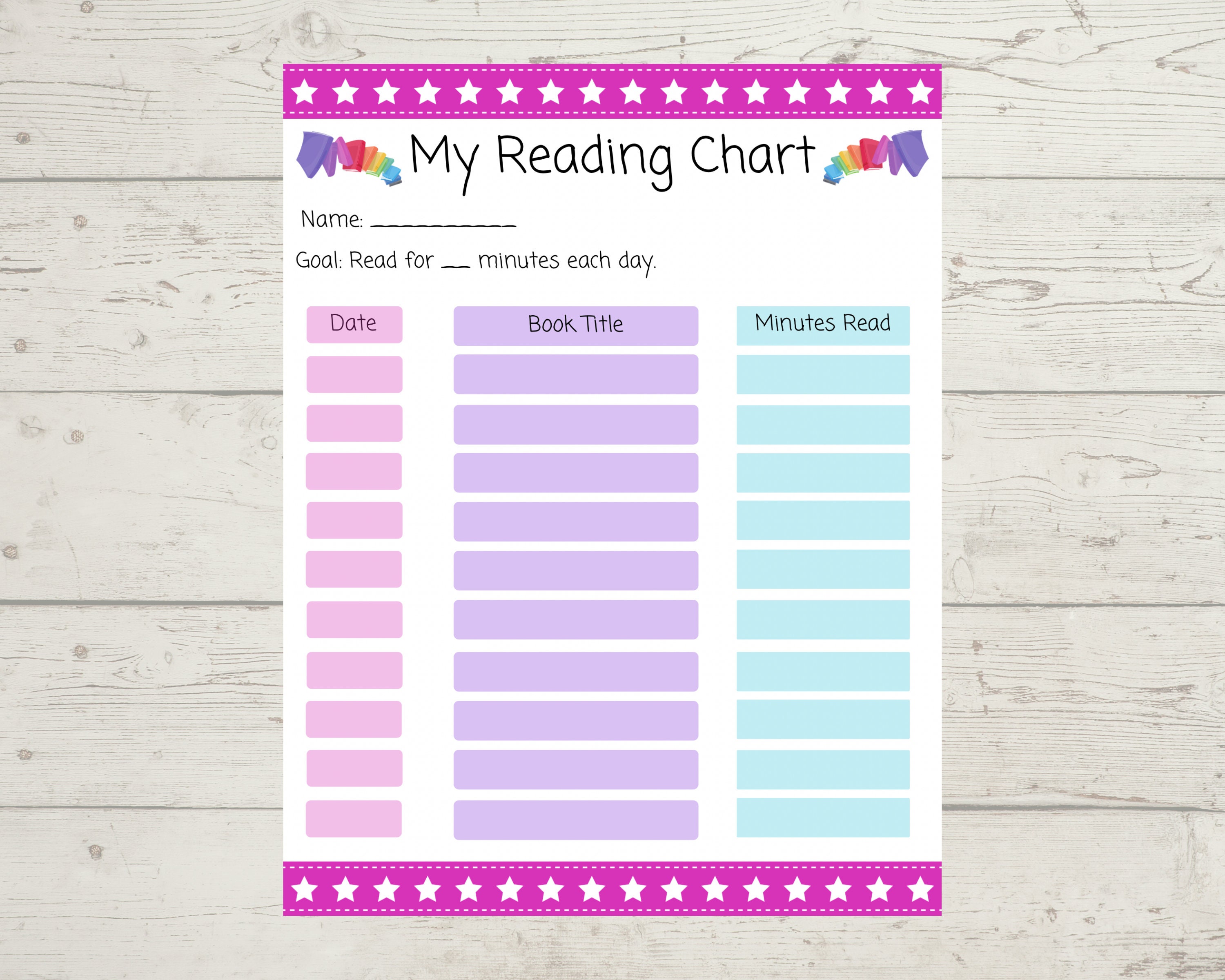 Reading Log for Kids - Etsy