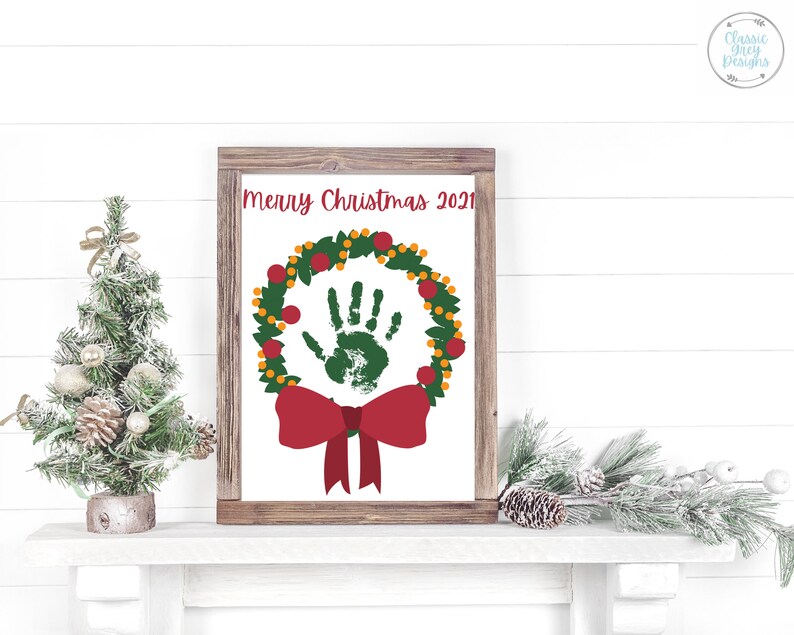 Christmas Handprint & Footprint Art Printable Bundle/christmas | Etsy