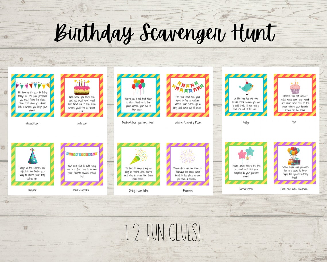 Birthday Scavenger Hunt - Etsy