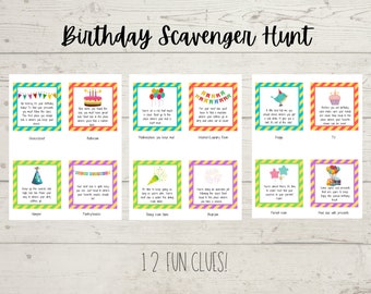 Birthday Scavenger Hunt Riddles - Etsy