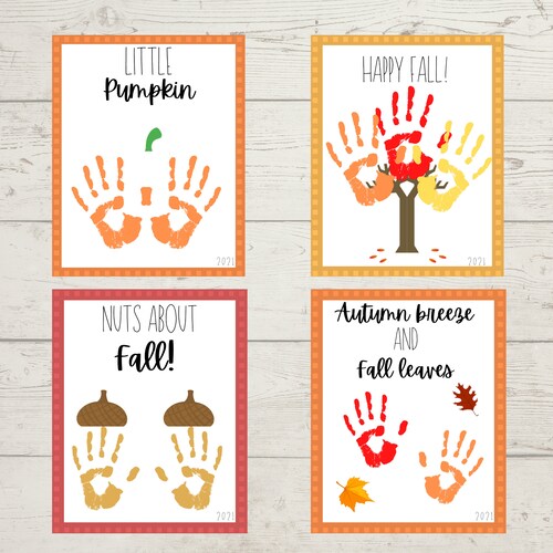Printable Handprint Art Happy Fall Instant Digital - Etsy