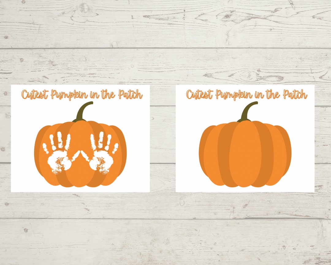 Cutest Pumpkin in the Patch Handprint Art Printable - Etsy UK