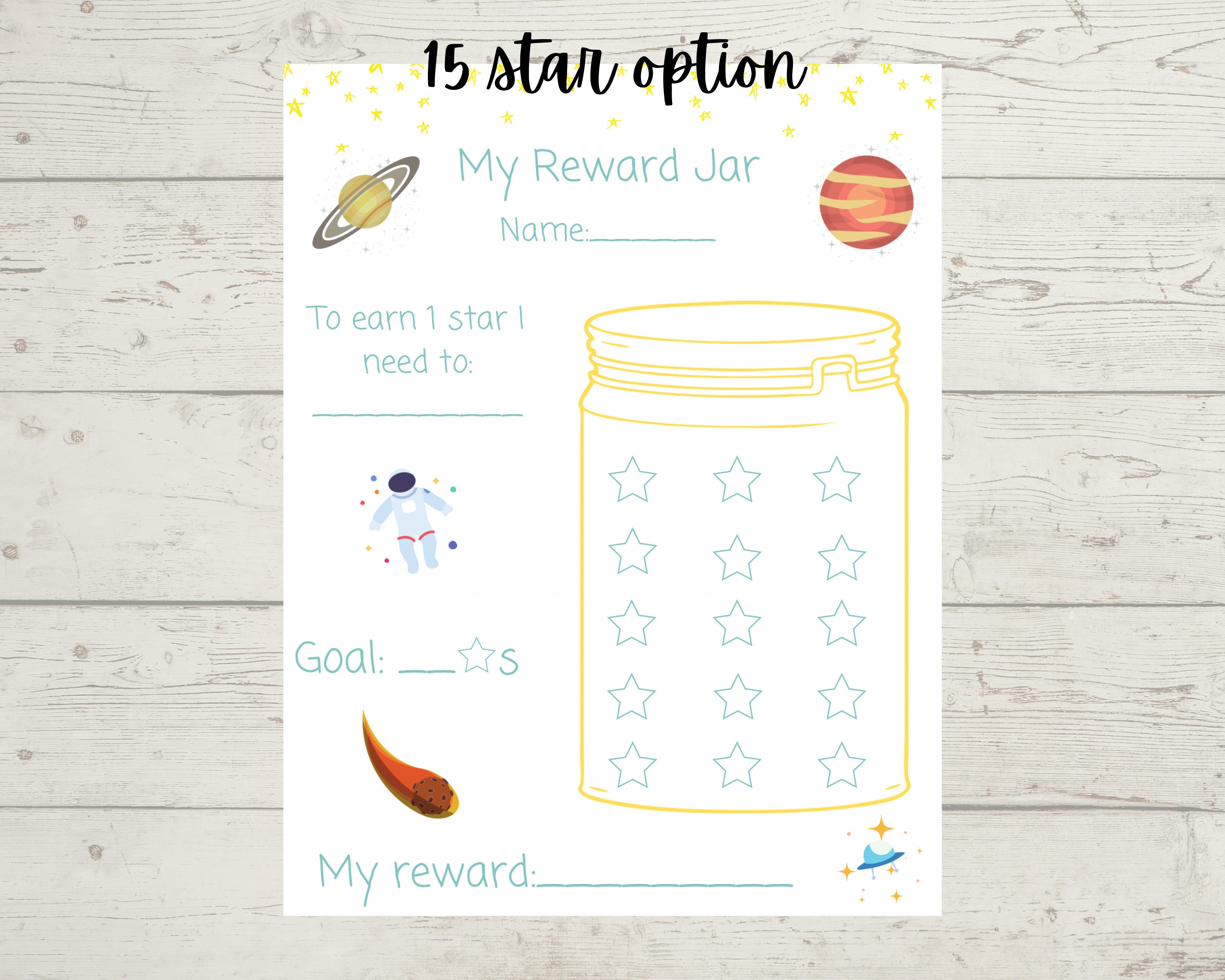 Reward Chart: Space Theme - Etsy