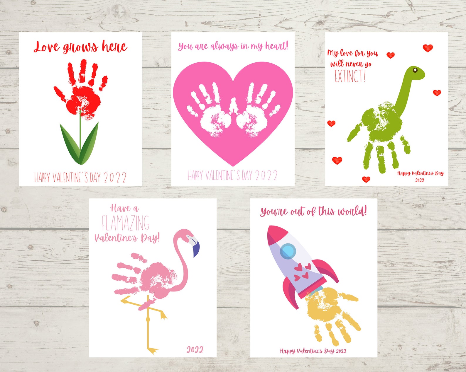 Valentines Day Handprint Art Bundle-valentines Day Craft for | Etsy