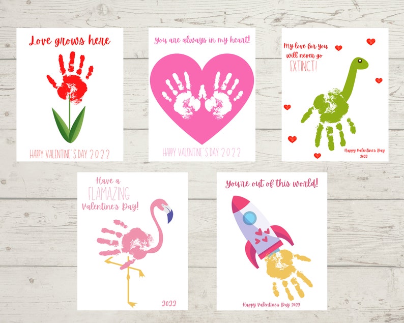 Valentines Day Handprint Art Bundle-valentines Day Craft for | Etsy