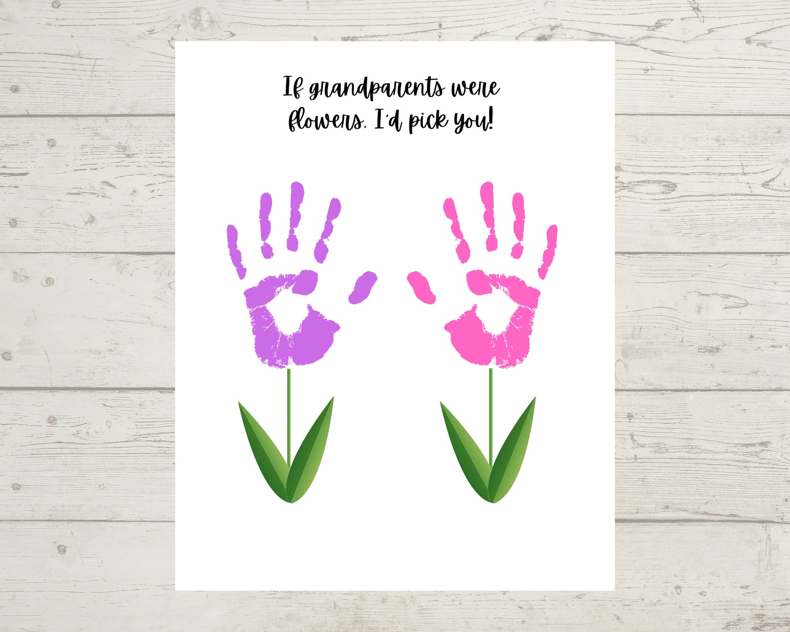 Grandparent Flower Handprint Art Gift-if Grandparents Were Flowers I’d ...