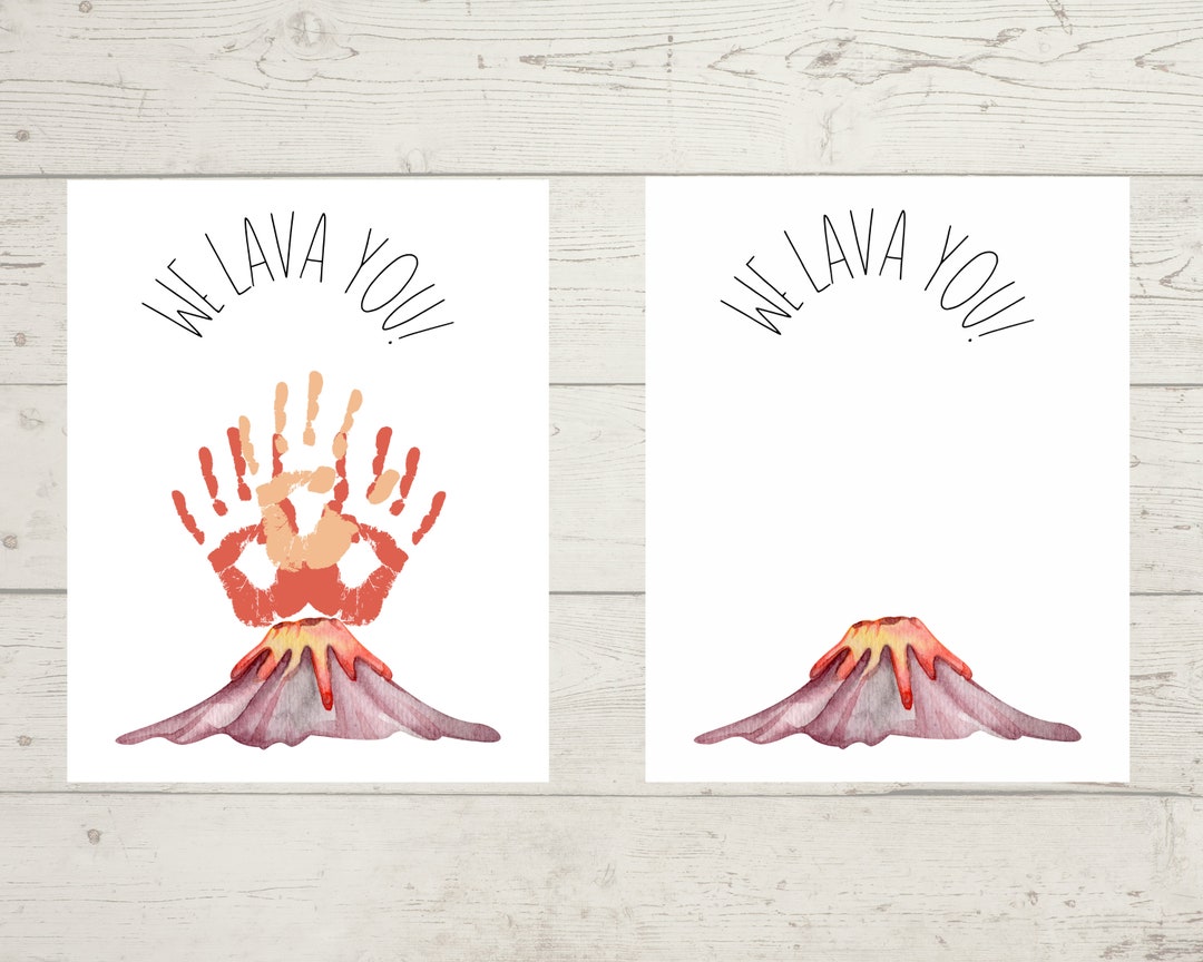 We Lava You Handprint Art Printable - Etsy