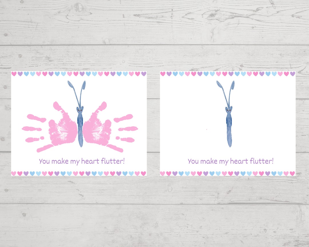 Butterly Handprint Art: You Make My Heart Flutter - Etsy
