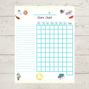 Space Themed Chore Reward Chart - Etsy