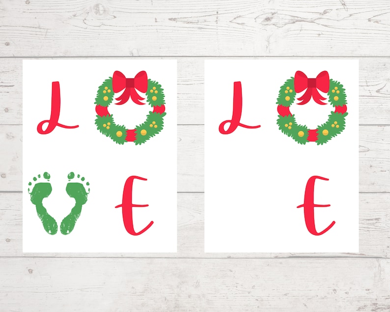 Christmas Handprint & Footprint Art Printable Bundle/christmas - Etsy