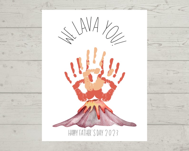 Father’s Day Handprint Art Printable-we Lava You - Etsy