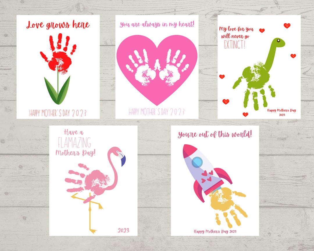 Mother’s Day Handprint Art Bundle - Etsy UK