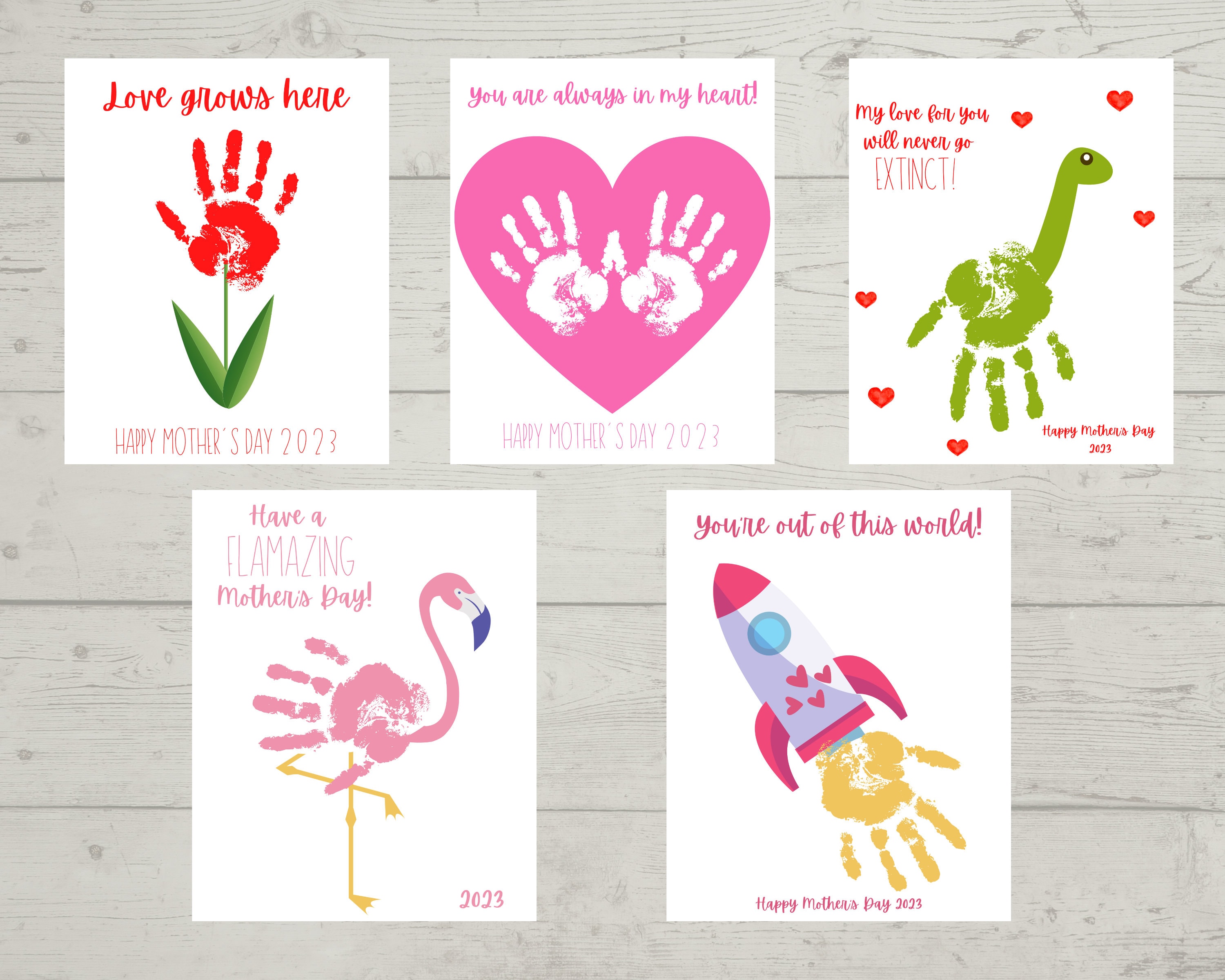 Mother’s Day Handprint Art Bundle - Etsy