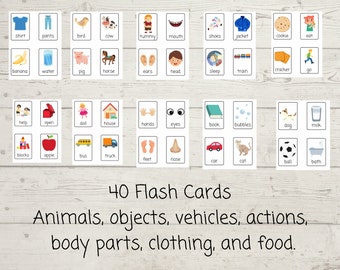 First Words Alphabet Flash Cards Baby Toddler Children Educational ...