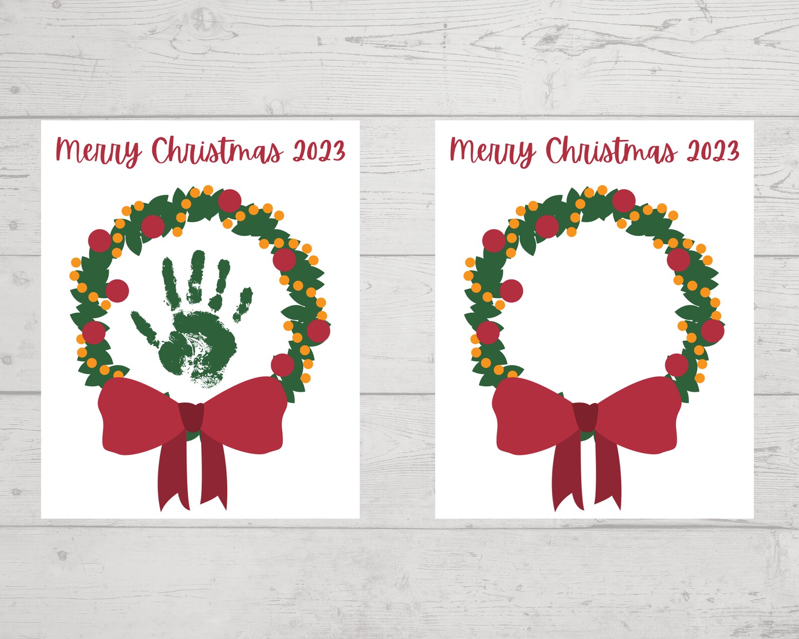 Christmas Handprint & Footprint Art Printable Bundle/christmas Art ...