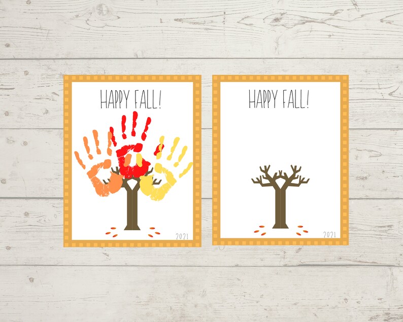 Fall Handprint Art Printable | Etsy