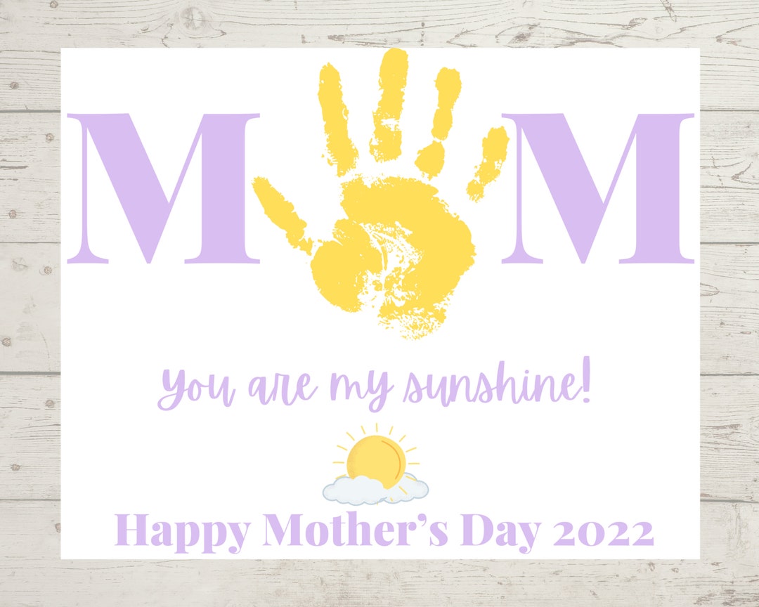 Mothers Day Handprint Art: You Are My Sunshine - Etsy