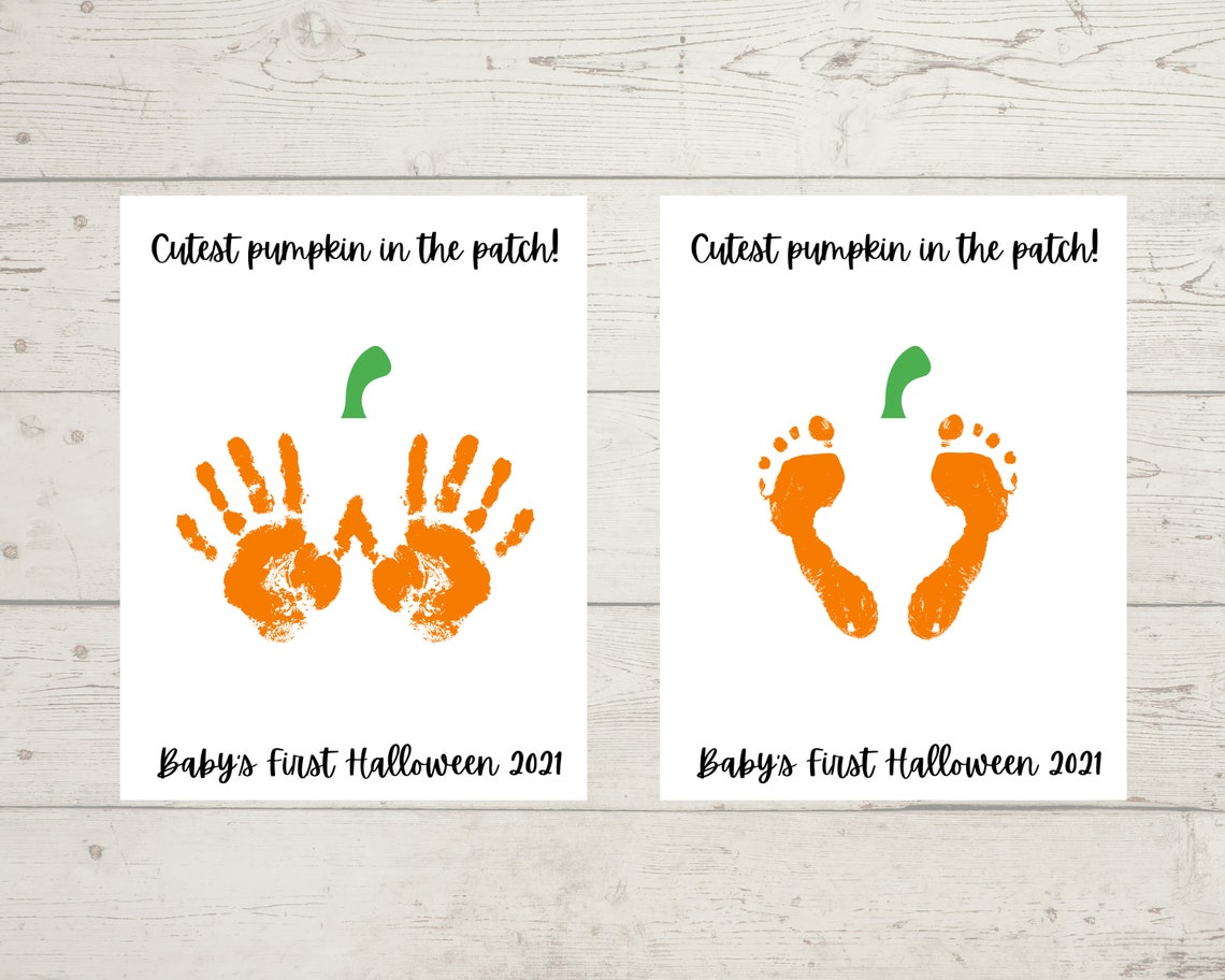 Babys First Halloween Handprint/footprint Art - Etsy