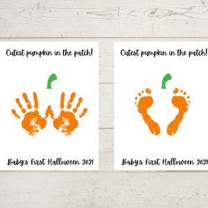 Babys First Halloween Handprint/footprint Art - Etsy