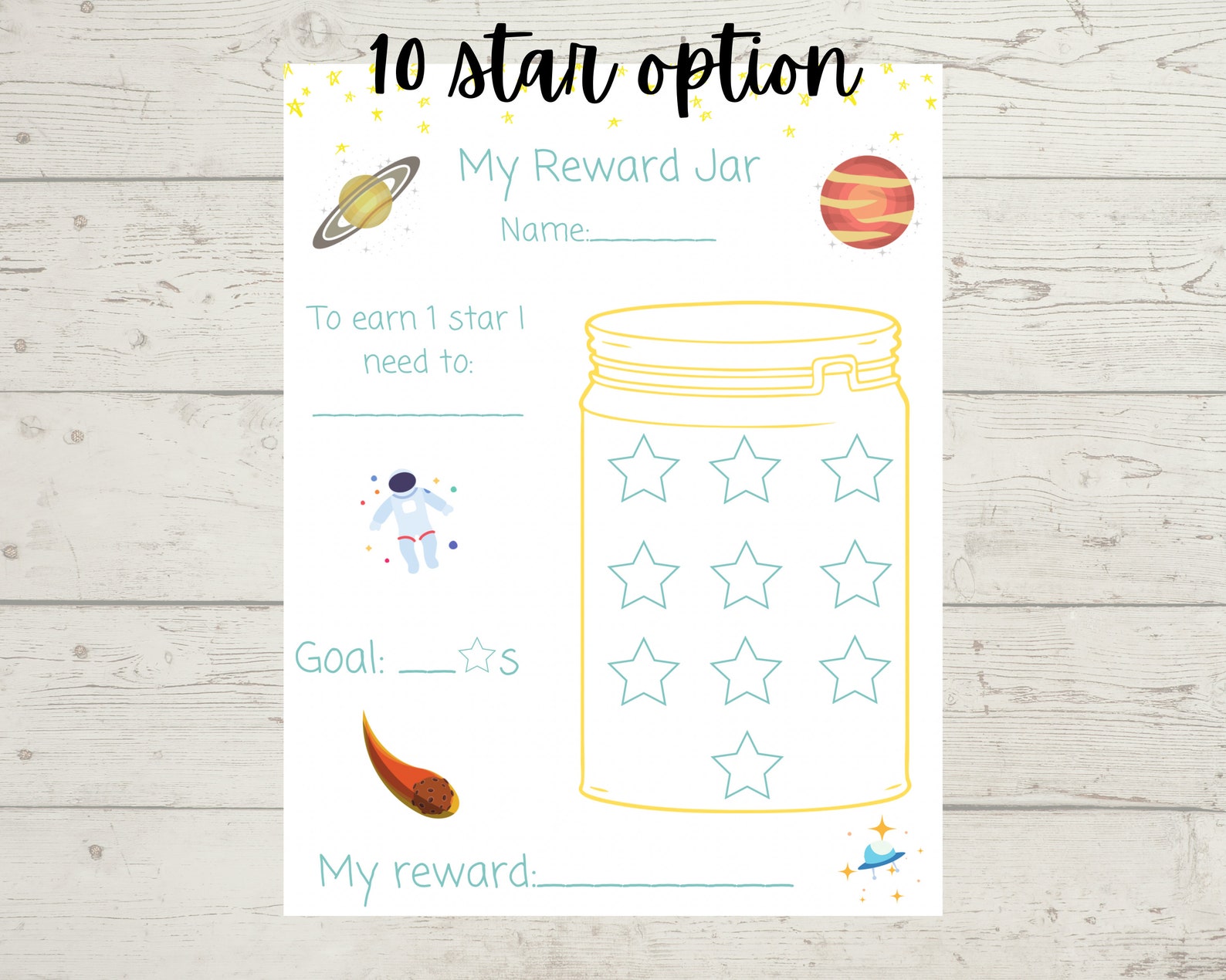 Reward Chart: Space Theme - Etsy