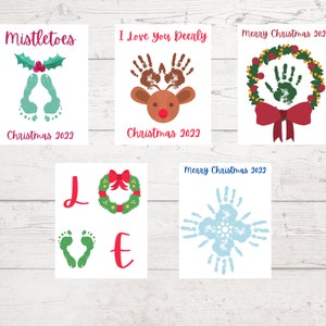 Christmas Handprint & Footprint Art Printable Bundle/christmas - Etsy