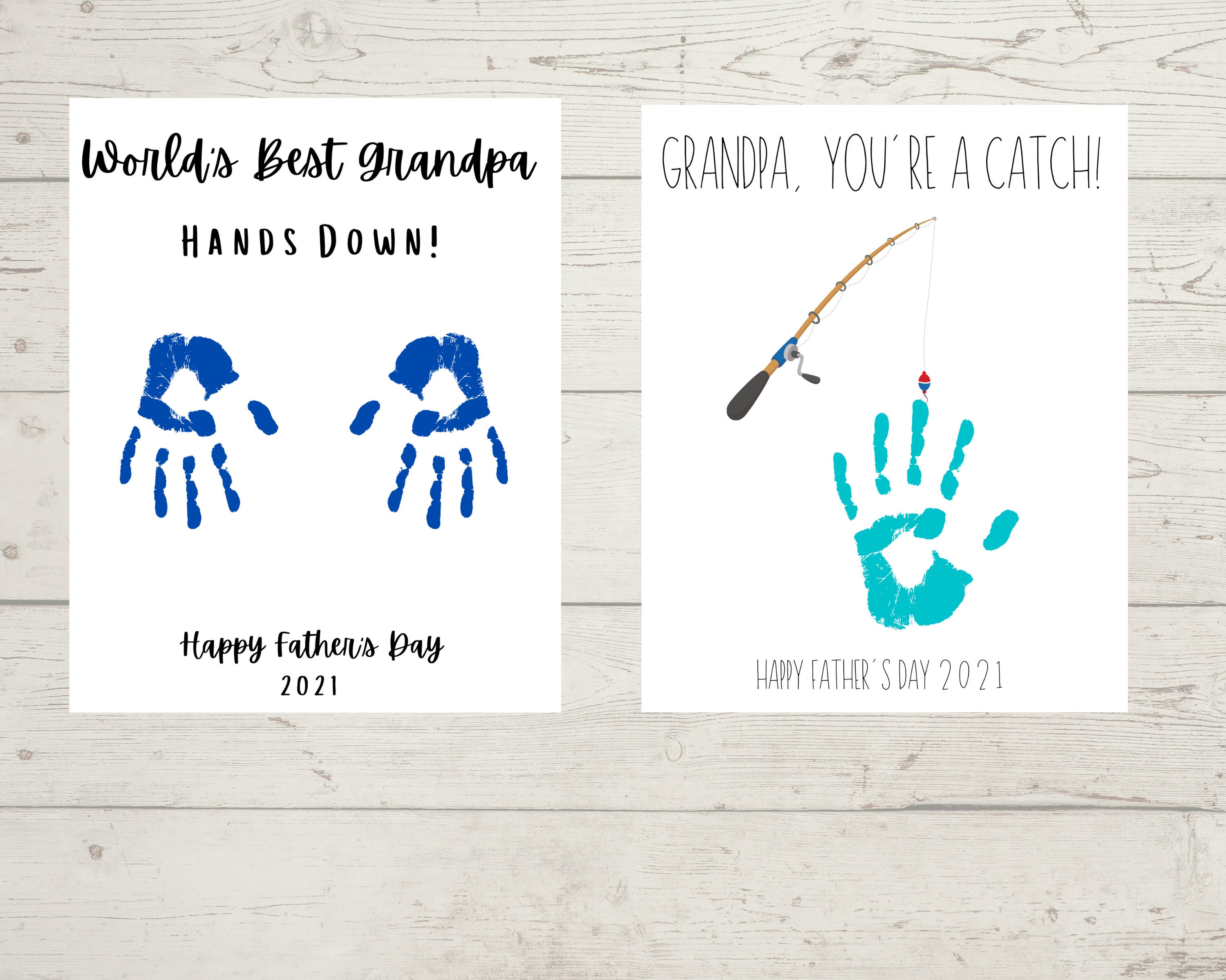 Grandpa Fathers Day Handprint Art Printable | Etsy
