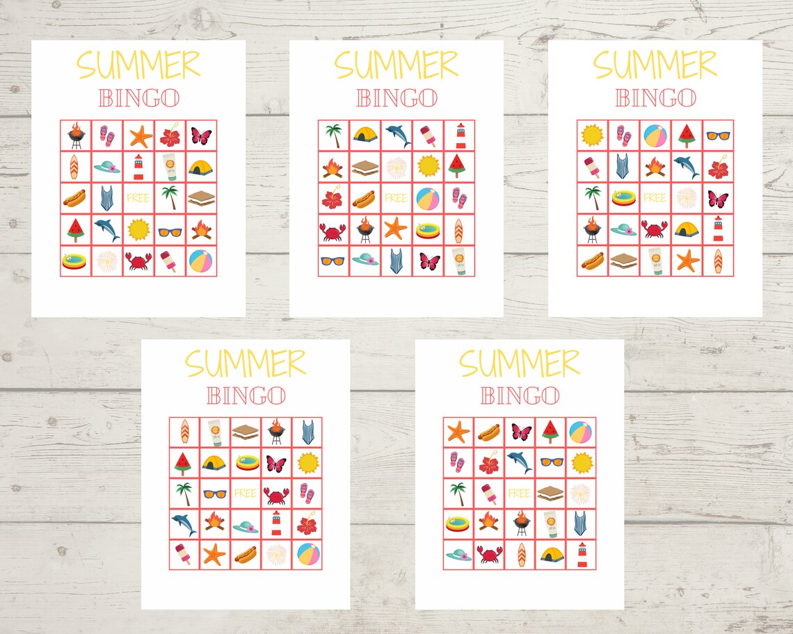 Summer Bingo Game - Etsy