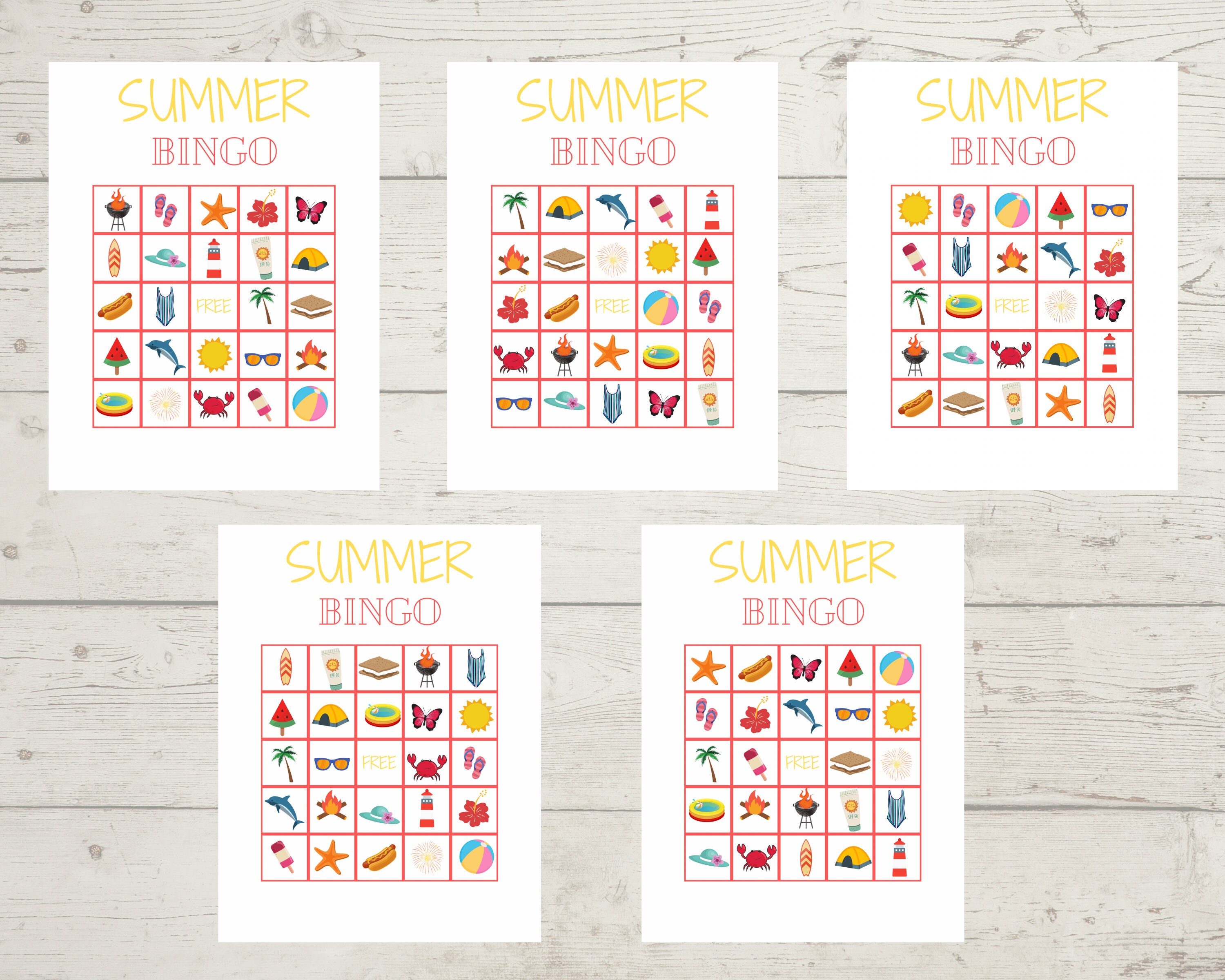 Summer Bingo Game - Etsy