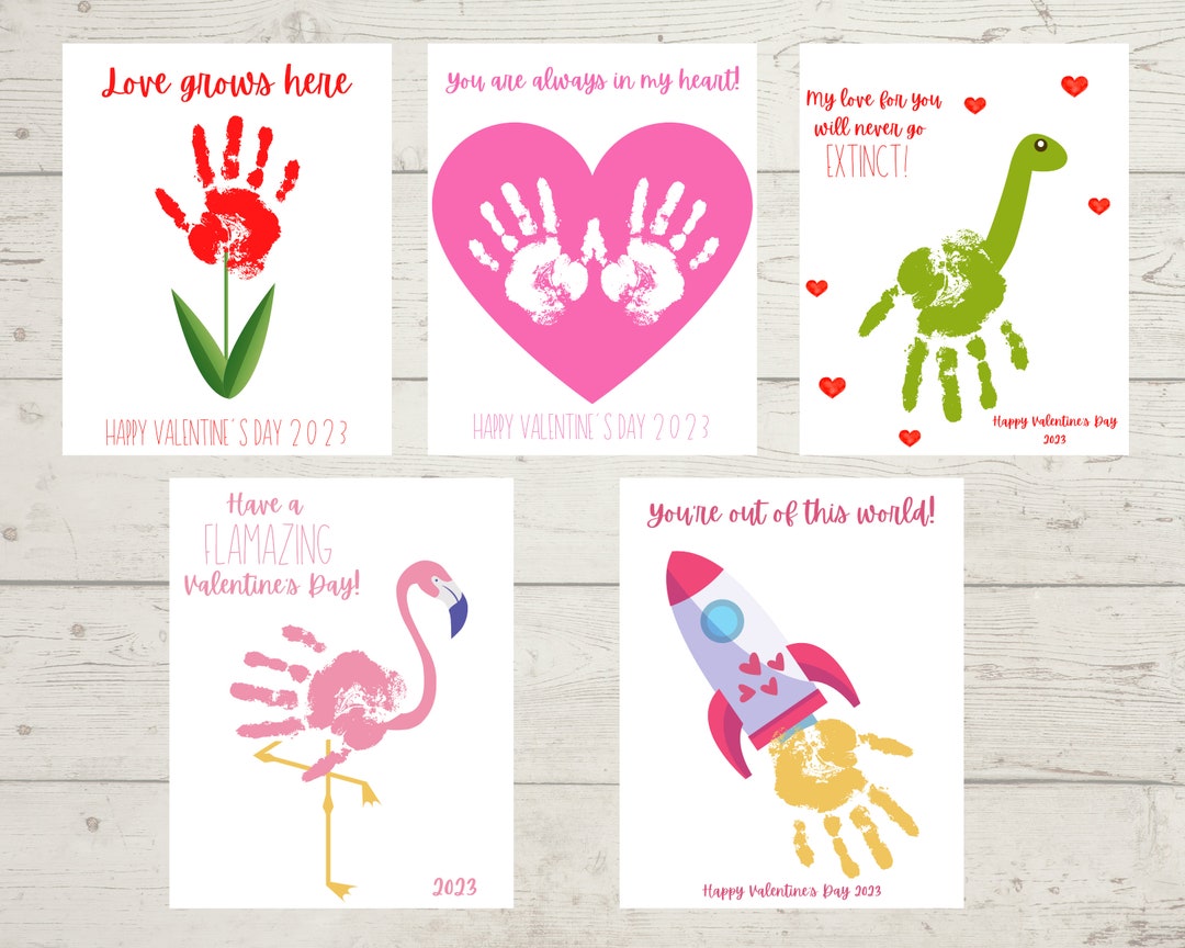 Valentines Day Handprint Art Bundle-valentines Day Craft for - Etsy