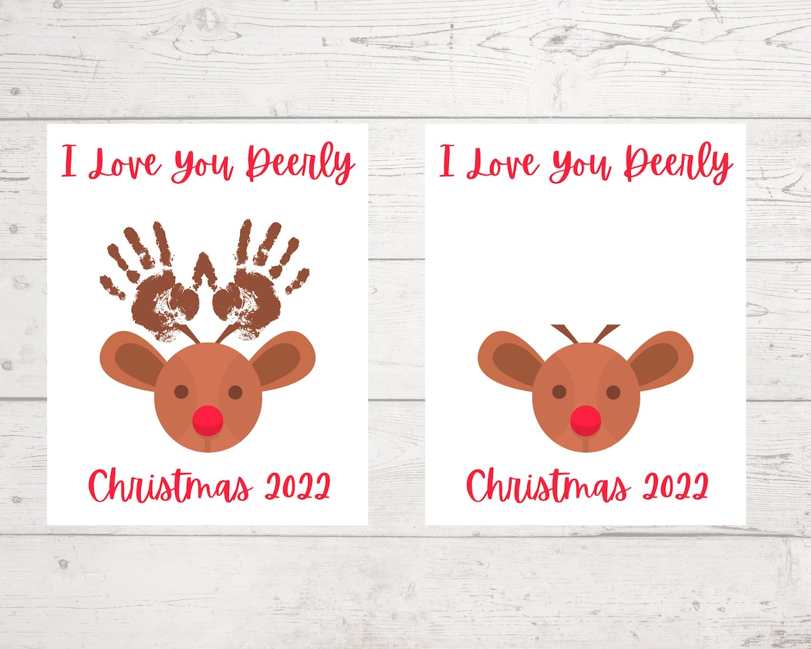 Christmas Handprint & Footprint Art Printable Bundle/christmas - Etsy