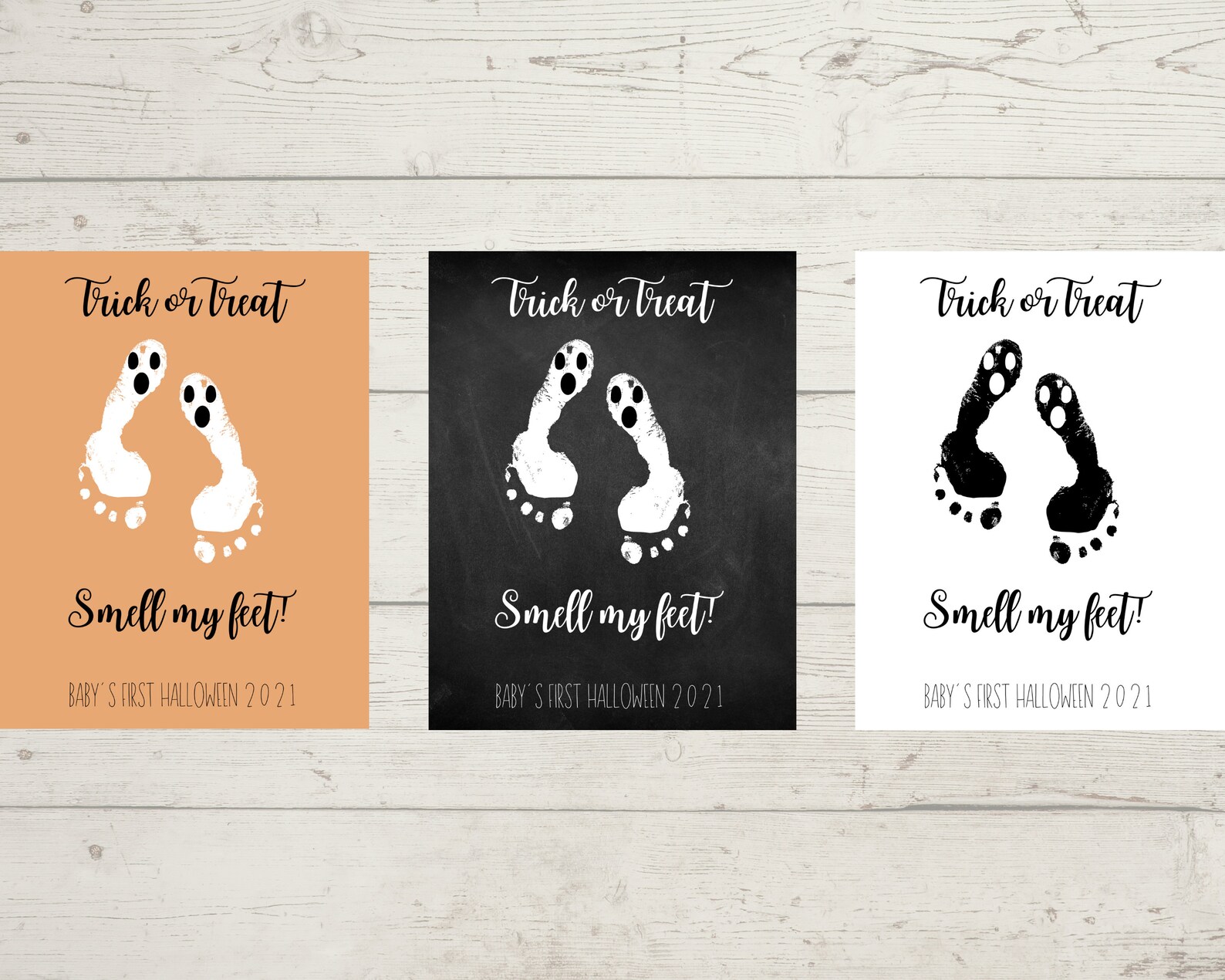 Babys First Halloween Footprint Art/trick or Treat Smell My - Etsy