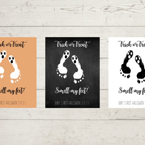Halloween Footprint Art Craft / Trick or Treat Smell My Feet / - Etsy