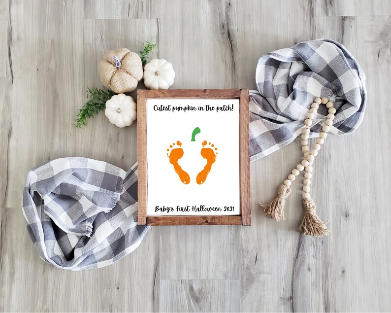 Babys First Halloween Handprint/footprint Art - Etsy
