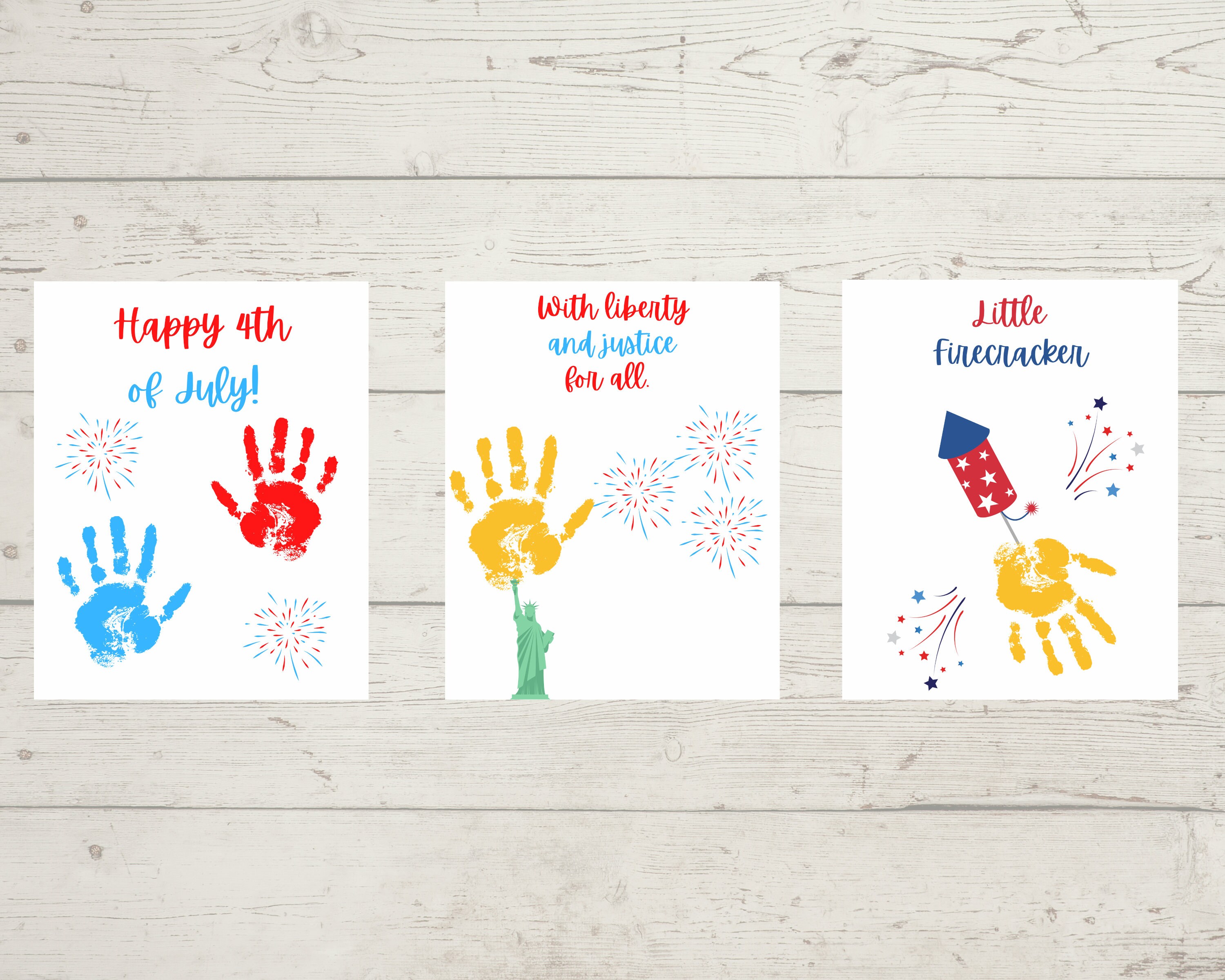 4th of July Handprint Art Printable Bundle - Etsy