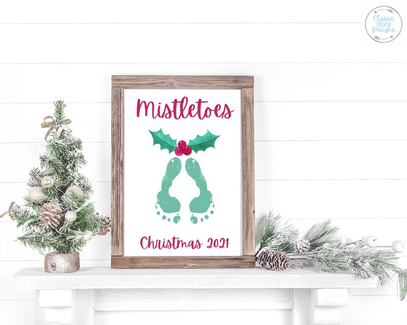 Christmas Handprint & Footprint Art Printable Bundle/christmas | Etsy